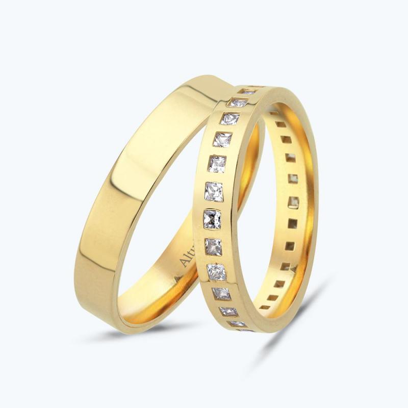 Couple Gold Wedding Rings: D0169-C - Altınbaş